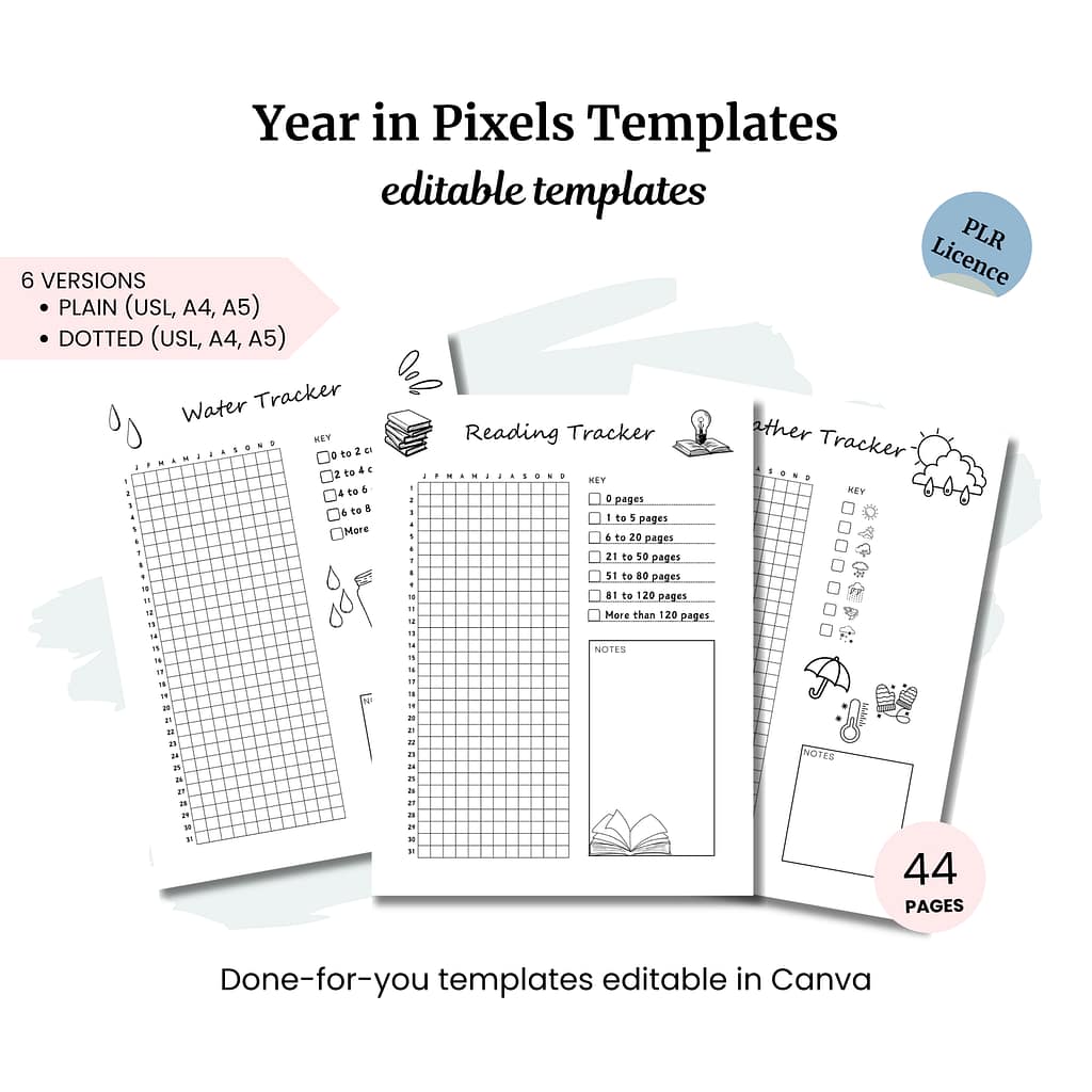 Year in Pixels PLR Templates | Snazzy Designs PLR