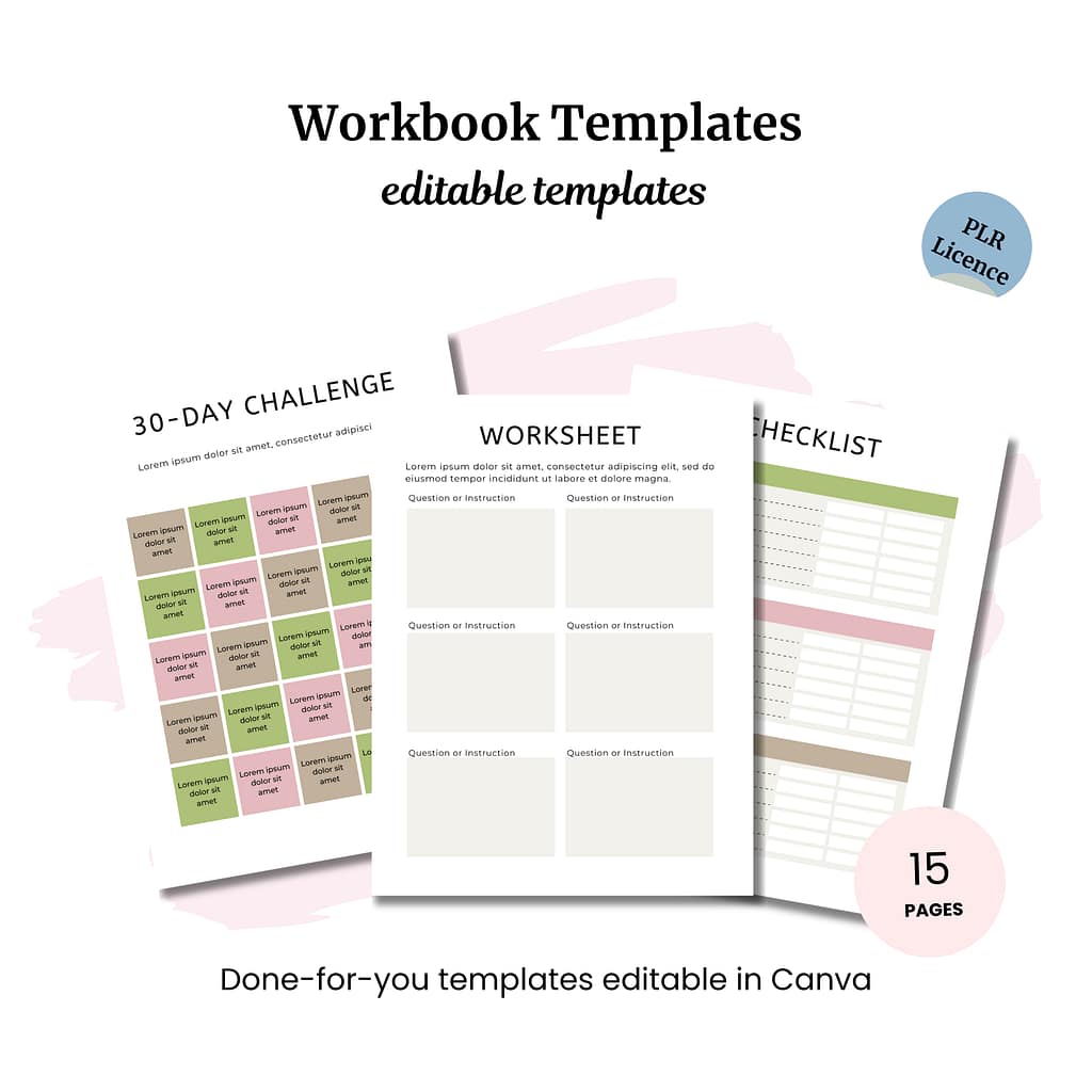 Free: Workbook Templates | Snazzy Designs PLR