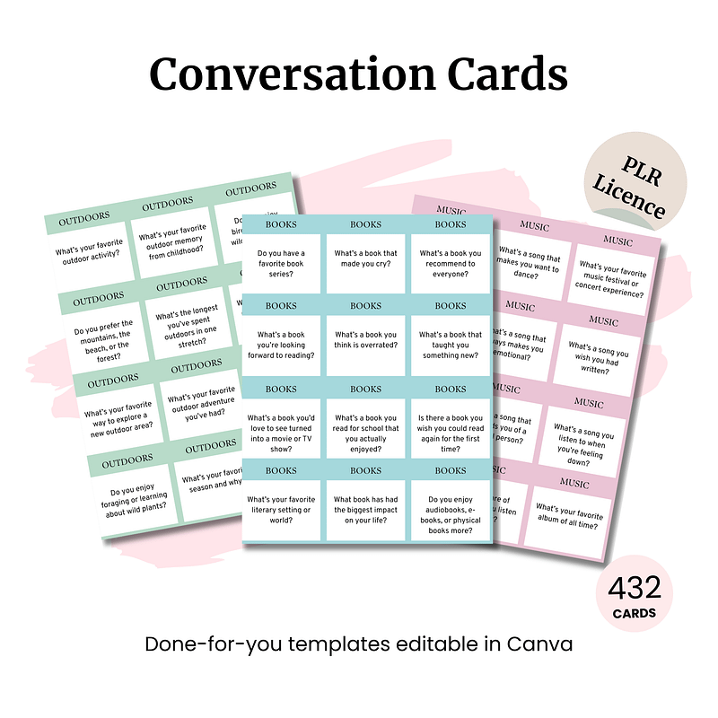 Conversation Cards Bundle PLR