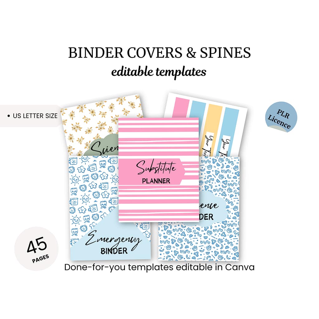 Free: Binder Covers & Spines | Snazzy Designs PLR