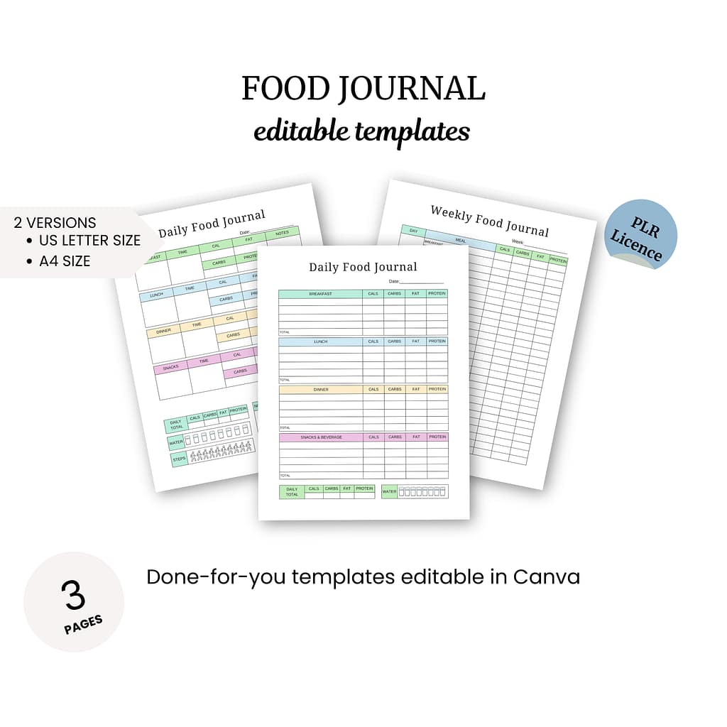 Free: Daily Food Journal | Snazzy Designs PLR