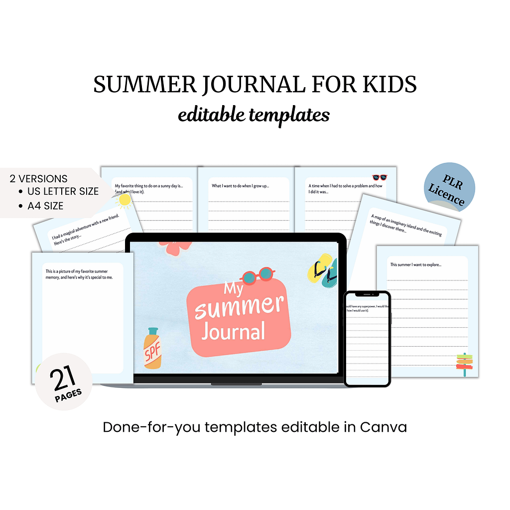 Summer Journal for Kids – Snazzy Designs PLR