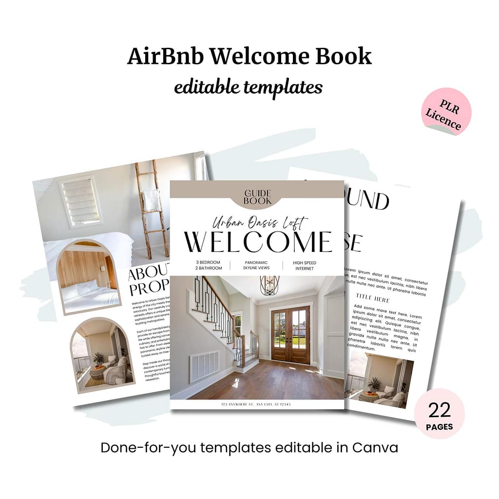AirBnB Welcome Book Template - Snazzy Designs PLR