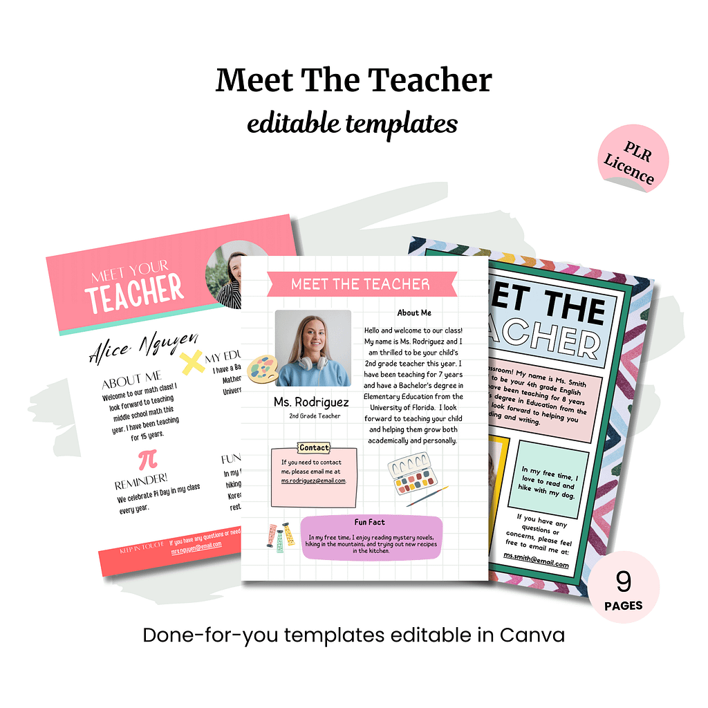 Meet the Teacher Templates Bundle | Snazzy Designs PLR