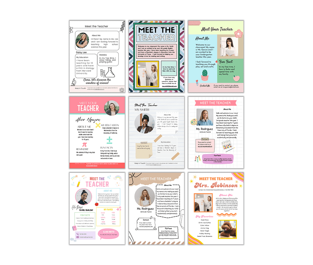 Meet the Teacher Templates Bundle | Snazzy Designs PLR